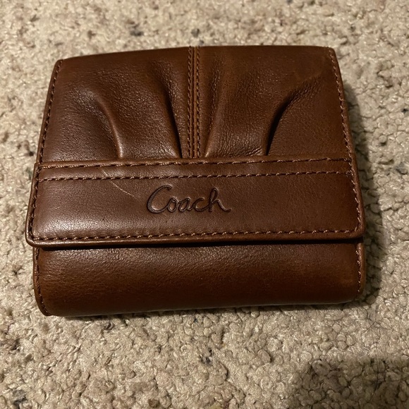 Coach | Bags | Soho Pleated Signature French Purse Wallet Sv Walnut ...